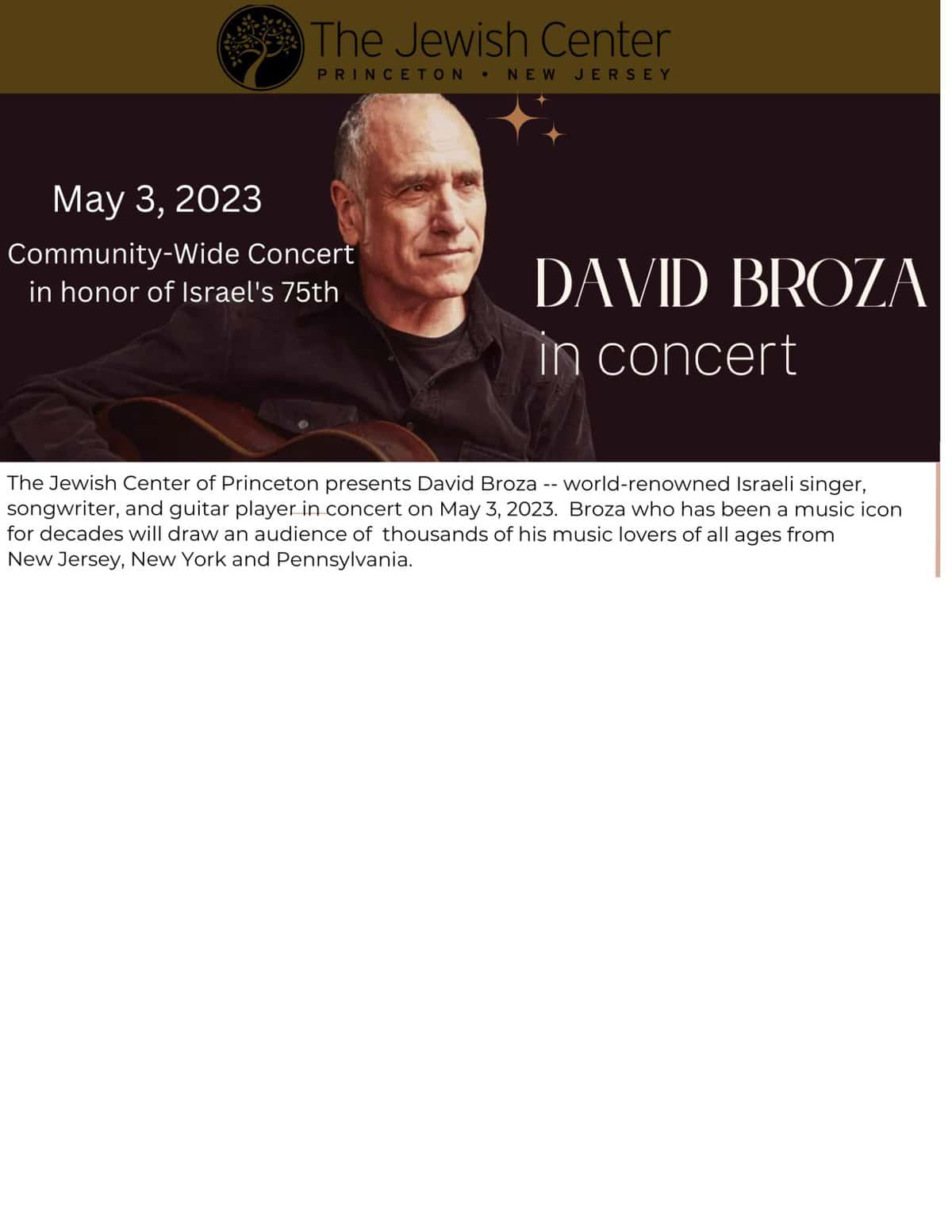 David Broza Community-Wide Concert for Israel's 75th Anniversary ...
